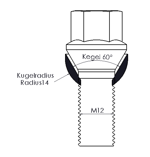 Wemar-autozubehoer.de - Adapter für M12 Gewinde: Kegel 60° auf ...